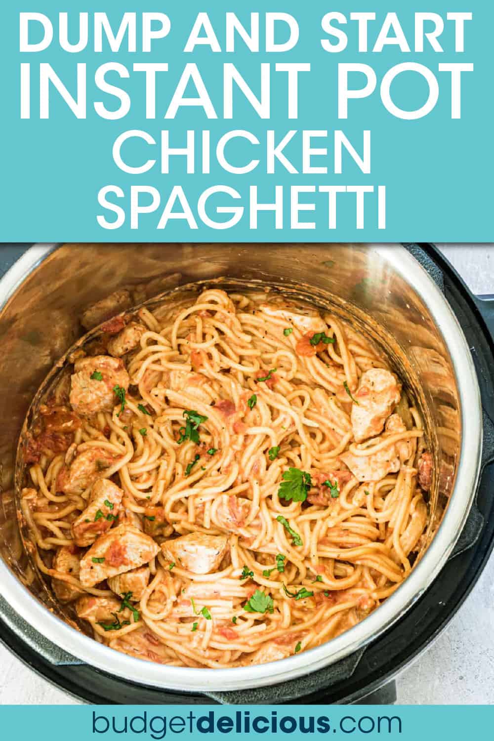 Dump And Start Instant Pot Chicken Spaghetti - Budget Delicious